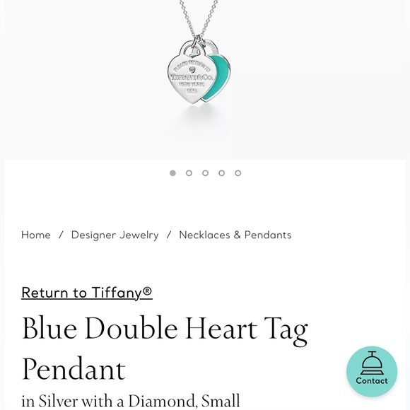 Tiffany & Co. | Jewelry | Tiffany Blue Double Heart Tag Pendant Silver ...